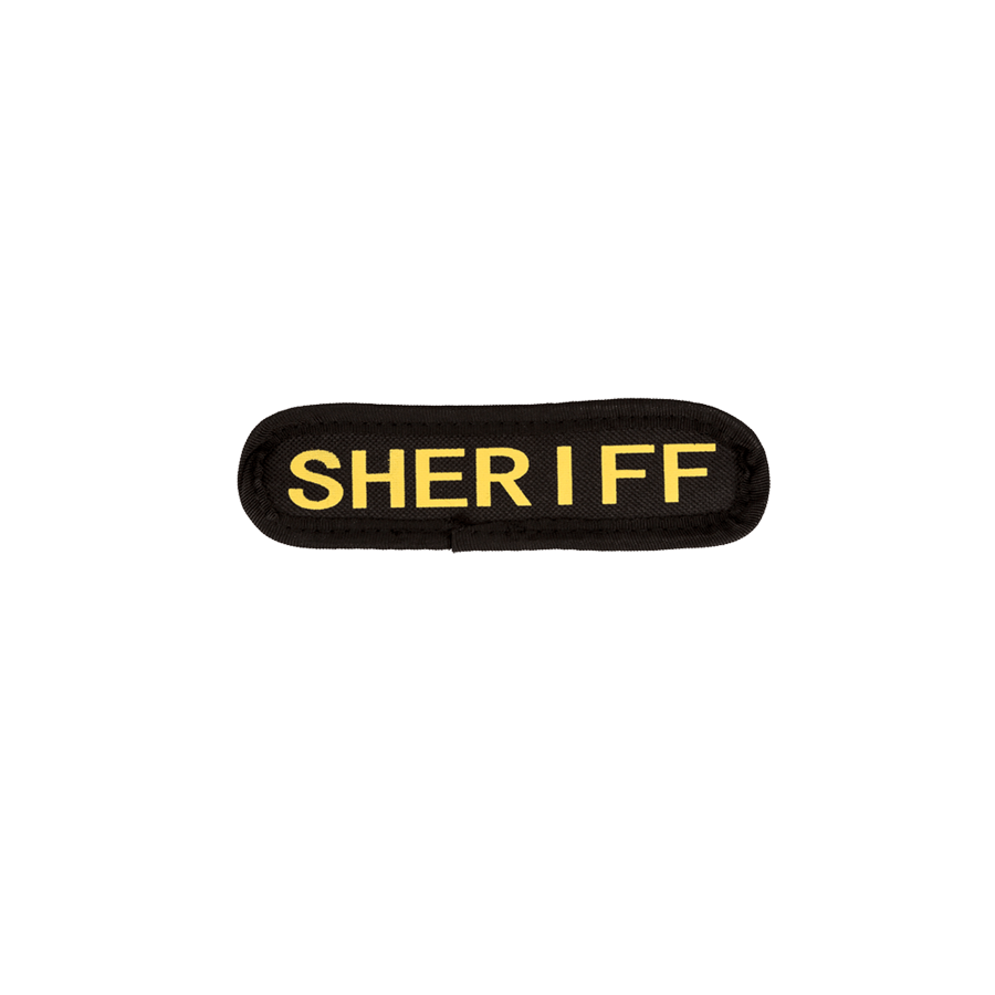 "SHERIFF" Small Embroidered Name Plate - LE Gold - Haven Gear